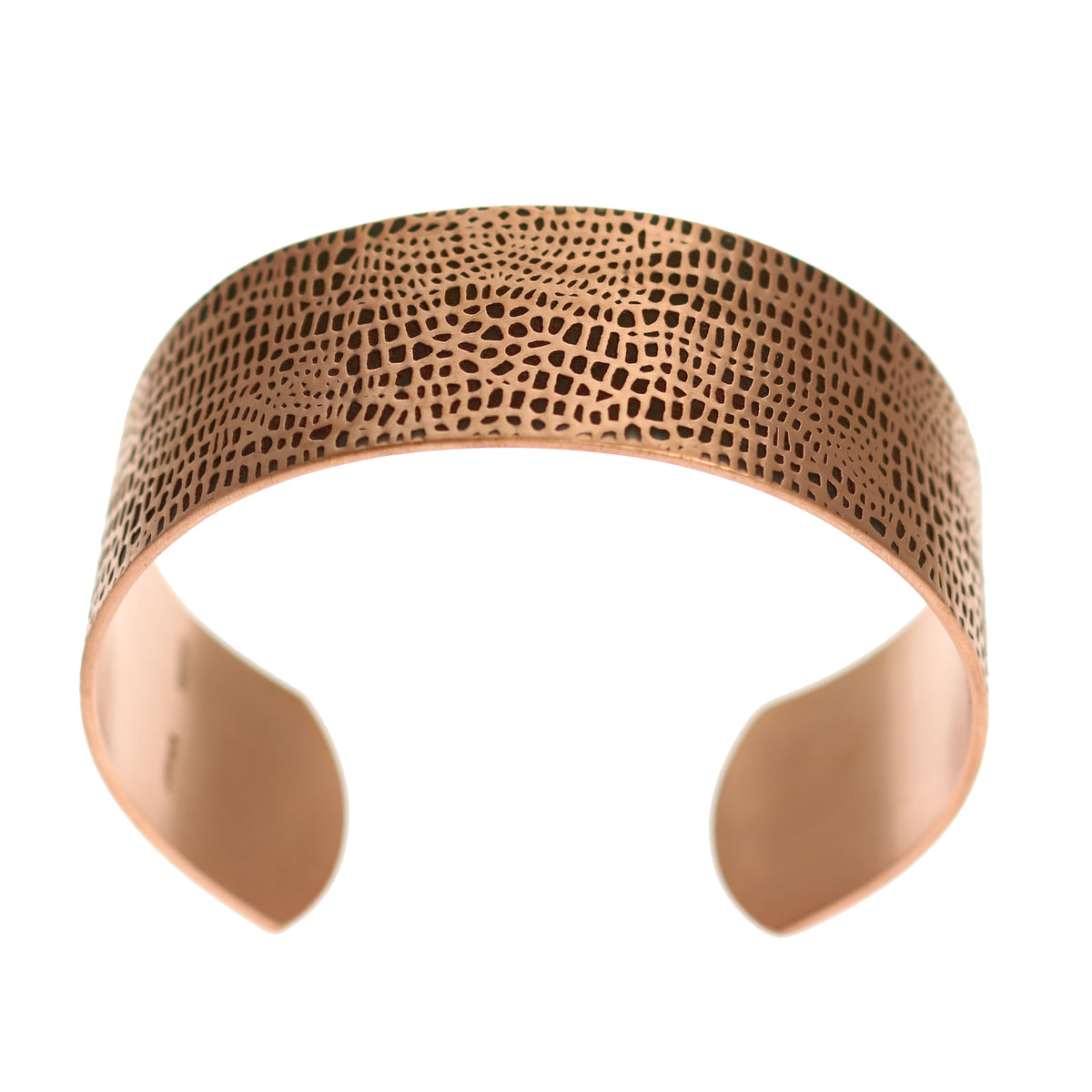 BUY Alligator Patterned Solid Copper Cuff Bracelet - Rugged Gift for Him