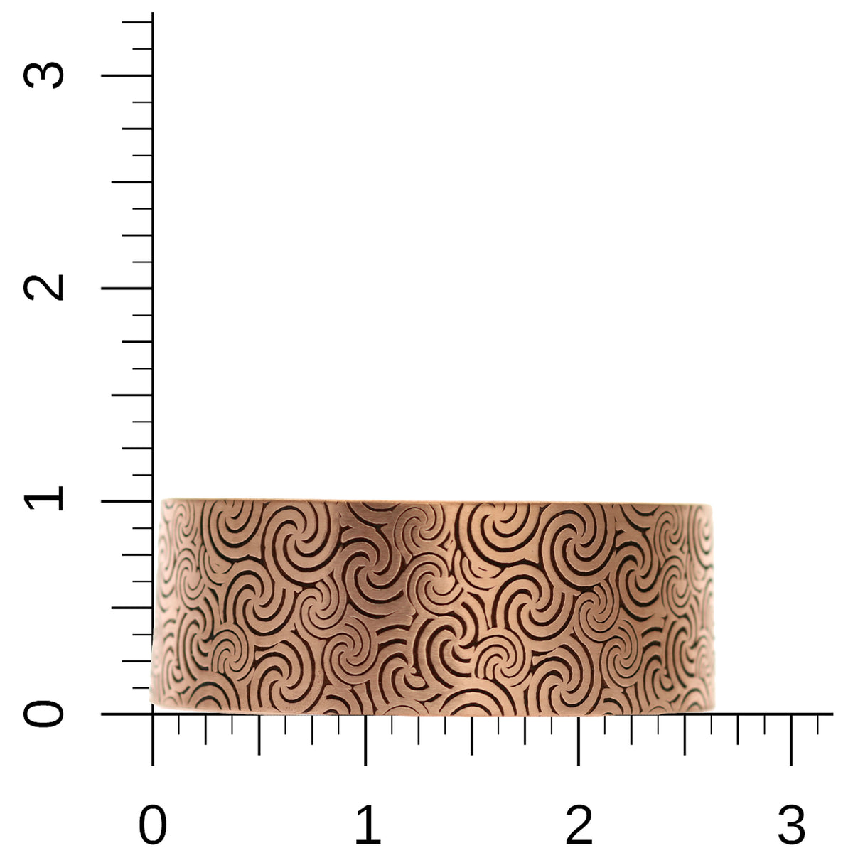 BUY 1 Inch Wide Men's Solid Copper Wave Embossed Cuff - John S. Brana