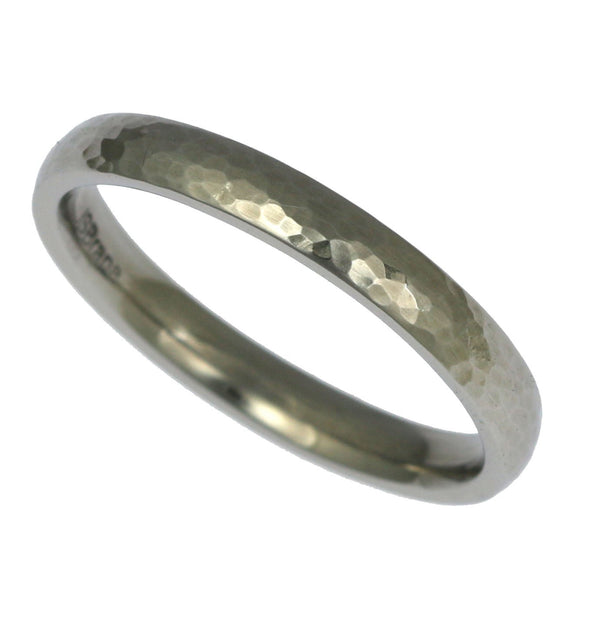 BUY 3mm Hammered Comfort Fit Stainless Steel Men's Ring - John S. Brana