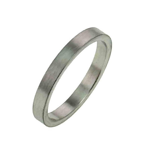 BUY 3mm Matte Stainless Steel Flat Ring