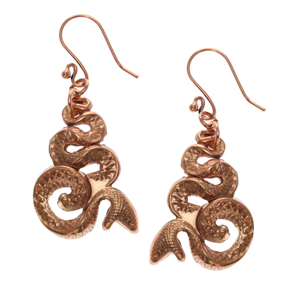 BUY Mystic Snake Copper Drop Earrings - Bold Handcrafted Statement Jewelry
