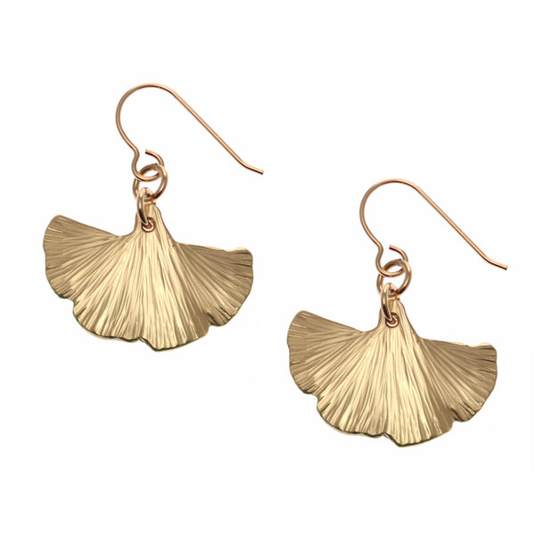 BUY Small Bronze Ginkgo Leaf Earrings