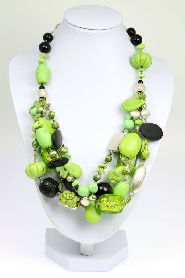 BUY Chalk Turquoise Beaded Gemstone Necklace - Unique Gemstone Jewelry