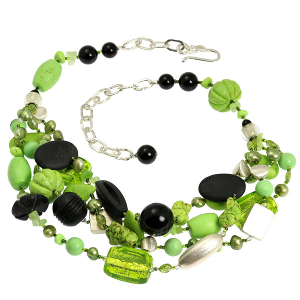 BUY Chalk Turquoise Beaded Gemstone Necklace - Unique Gemstone Jewelry