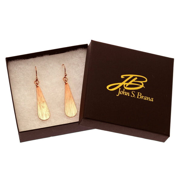 BUY Shop Long Teardrop Copper Bark Earrings - Handcrafted Jewelry