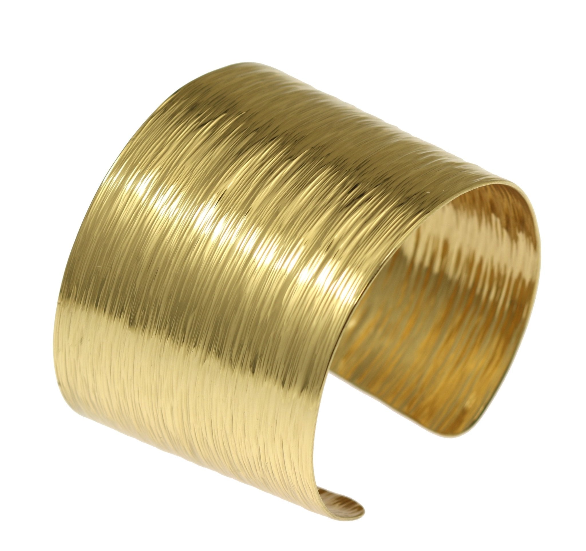BUY Handcrafted Nu Gold Brass Bark Cuff - Unique Artisan Jewelry