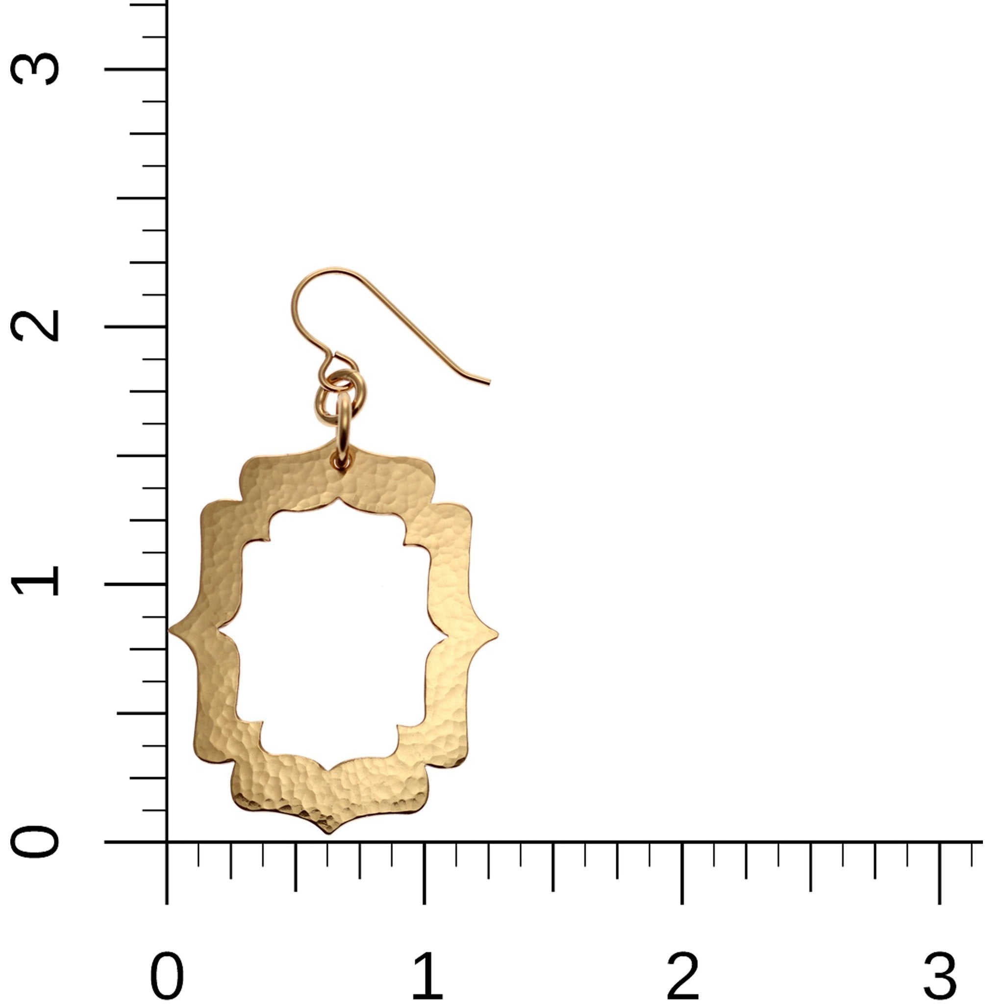 BUY Pierced Hammered Bronze Arabesque Shield Earrings - John S. Brana